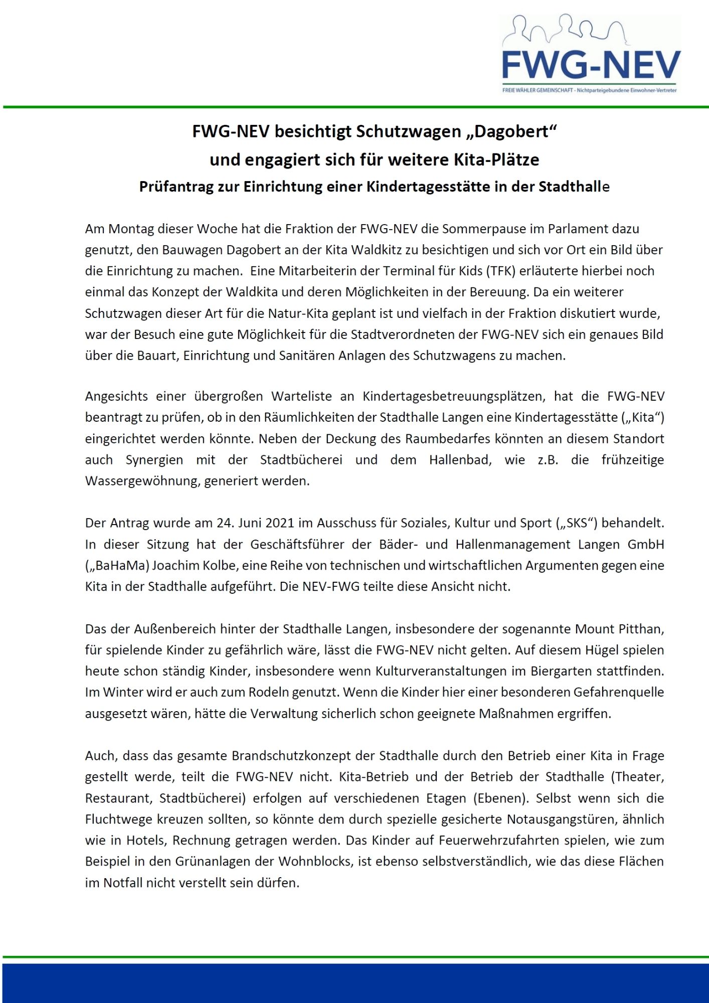 Dokumentation – FWG-NEV